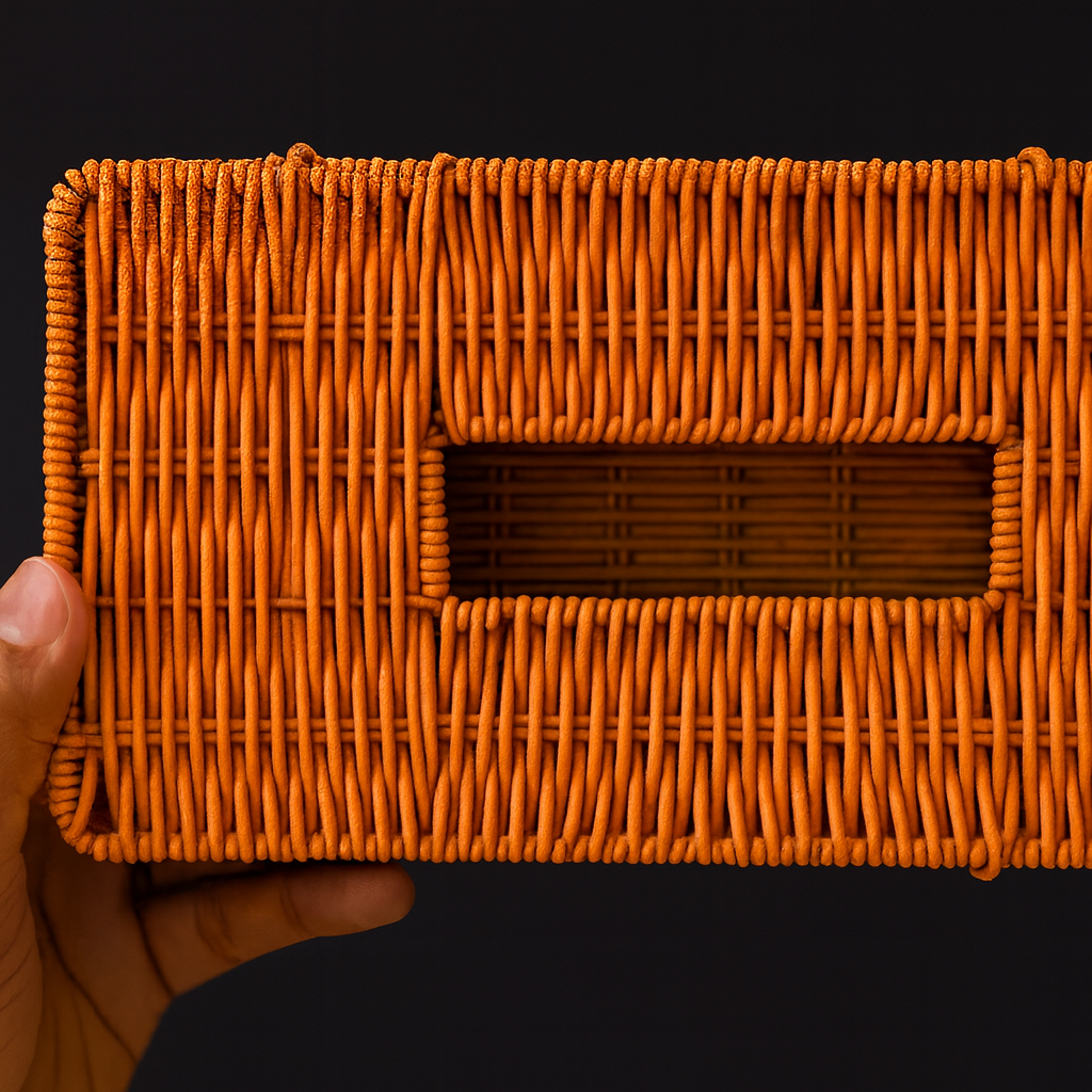Premium Handwoven Rattan-Style Tissue Box Cover – Rectangular Design ...